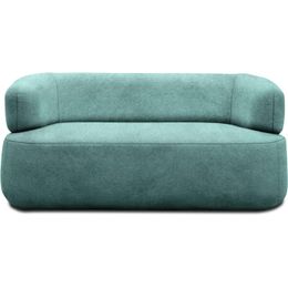 2-Sitzer DOMO collection "800012 Designsofa, komfortabel und elegant, organische Formensprache", blau (petrol), B:160cm H:71cm T:86cm, 95% Polyester, 5% Nylon, Sofas, 2-Sitzer, Formsch&ouml;ner 2-Sitzer