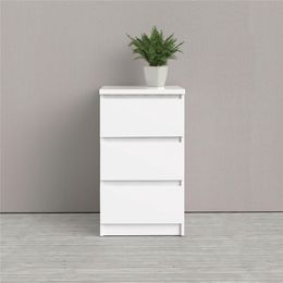 Kommode Inosign "Naia", wei&szlig; (wei&szlig; hochglanz), B:40,4cm H:70,1cm T:50cm, Holzwerkstoff, Sideboards, Kommode, Elegante und modernes Sideboard mit 3 ger&auml;umigenSchubladen