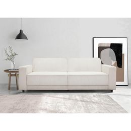 3-Sitzer DOREL HOME "ALLIE Schlafsofa 225 cm", beige (creme), B:225cm H:82cm T:84cm, 100% Polyester, Sofas, 3-Sitzer, Bett-Funktion (108/190cm), trendiger Cord o. pflegeleichter Velours