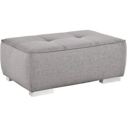 Hocker Home Affaire "Sapporo", grau, B:100cm H:40cm T:66cm, Luxus-Microfaser weich (90% Polyester, 10% Polyacryl);Struktur impr&auml;gniert (100% Polyester);Struktur fein (100% Polyester), Hocker, Hocker