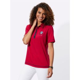 Poloshirt Casual Looks "Shirt", Damen, Gr. 44, rot, 50% Baumwolle, 50% Modal, bedruckt, gemustert, unifarben, Shirts Poloshirt