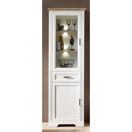 Stauraumvitrine Innostyle "Jasmin", wei&szlig; (piniefarbe, wei&szlig;, eichefarben), B:66cm H:204cm T:42cm, Glas, Holzwerkstoff, MDF, Schr&auml;nke, Stauraumvitrine, inklusive Beleuchtung, T&uuml;ren links/rechts verwendbar