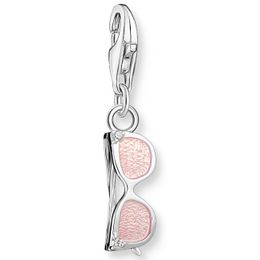 Charm-Einh&auml;nger Thomas Sabo "Sonnenbrille mit Steinen Silber", rosa (silberfarben, wei&szlig;, rosa, wei&szlig;), Charms, Damen, Silber 925 (recycelt), Charm-Einh&auml;nger, mit Zirkonia (synth.)