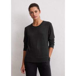 Marc O'Polo Longsleeve MARC O'POLO, Damen, Gr. M, schwarz, Web, Obermaterial: 95% Modal, 5% Elasthan, h&uuml;ftbedeckend, Rundhals, Shirts Longsleeve, weiter Rundhalsausschnitt,, weich, leicht, lange &Auml;rmel
