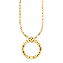 Lange Kette "Schmuck Geschenk Edelstahlkette lang mit runden Anh&auml;nger", gelbgoldfarben, ANISTON JEWELRY & WATCHES, Halsketten, Damen, Edelstahl, L: 60 B: 2,8mm, Lange Kette, B:2,8mm