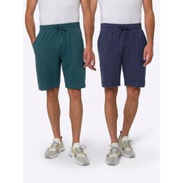 Bermudas CLASSIC, Herren, Gr. 44/46, Normalgr&ouml;&szlig;en, bunt (marine, petrol), 100% Baumwolle, gemustert, mehrfarbig, kurz, Hosen Bermudas