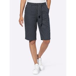 Bermudas Casual Looks, Damen, Gr. 40, Normalgr&ouml;&szlig;en, blau (marine, wei&szlig;, bedruckt), 100% Viskose, gemustert, mehrfarbig, kurz, Hosen Bermudas