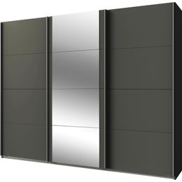 Schwebet&uuml;renschrank wimex "Bern Schiebet&uuml;renschrank TOPSELLER", grau (graphit, alu), B:270cm H:236cm T:64cm, Holzwerkstoff, Schr&auml;nke, Schwebet&uuml;renschrank, Schrank mit zus&auml;tzlicher Innenausstattung, Garderobe