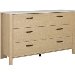 Kommode GAMI "AURIOL", eiche rookwood nachbildung, mineral gravity, B:147cm H:90cm T:48cm, Holzwerkstoff, Sideboards, Kommode, Kommode 6 Schubladen