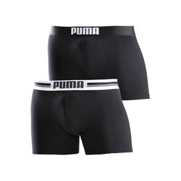 Boxershorts Puma "Puma MEN EVERYDAY PLACED LOGO BOXERS 2P", Herren, Gr. L, schwarz, Jersey, Obermaterial: 95% Baumwolle, 5% Elasthan, bedruckt, unifarben, normal, Unterhosen Boxershorts, mit Logo Webbund, Topseller