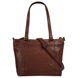 SPIKES & SPARROW Shopper SPIKES & SPARROW, Damen, Gr. B/H/T: 38cm x 26cm x 10cm onesize, braun (cognac), Leder, leicht gl&auml;nzend, unifarben, Taschen Shopper, echt Leder