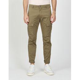 Cargohose Gang "94LEON CARGO", Herren, Gr. 30, N-Gr, gr&uuml;n (khaki), Obermaterial: 97% Baumwolle, 3% Elasthan, unifarben, lang, Hosen Cargohose, mit zus&auml;tzlicher Naht am Innenbein