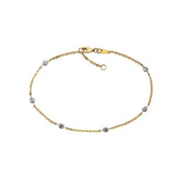 Fu&szlig;kette Firetti "Schmuck Geschenk Gold 375 K&ouml;rperschmuck Ankerkette", gold (goldfarben, silberfarben, wei&szlig;), Fu&szlig;ketten, Damen, Gelbgold 375, Fu&szlig;kette, mit Zirkonia (synth.)
