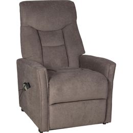 Massagesessel Duo Collection "Cadillac mit Massagefunktion, elektrischer Aufstehhilfe", grau (graubraun), B:77cm H:114cm T:98cm, 100% Polyester, Sessel, Massagesessel, Relaxfunktion und Taschenfederkern mit Stahlwellenunterfederung