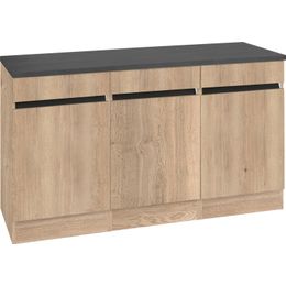 Unterschrank Optifit "Roth", braun (wildeichefarben, wildeichefarben), B:150cm H:88cm T:60cm, Schr&auml;nke, Unterschrank, Breite 150 cm