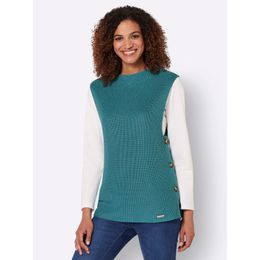 Pullunder Casual Looks "Pullunder", Damen, Gr. 40, blau (ozean), 50% Baumwolle, 50% Polyacryl, unifarben, Pullover Pullunder