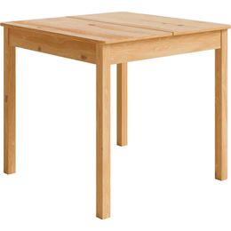 Esstisch Home Affaire "Malm&ouml;", beige (naturfarbig, naturfarbig, naturfarbig), B:80cm H:72,5cm T:80cm, Tische, Esstisch, Holztisch aus Kiefer Massivholz naturfarbig, erh&auml;ltich in 80 und 120cm