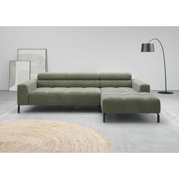 Ecksofa Home Affaire "Ecksofa Claya, L-Form, Kopfteilverstellung, Breite 258 cm", turtle, B:258cm H:71cm T:179cm, 88% Polyester, 12% Polyacryl, Sofas, Ecksofa, Moderne Steppung, weicher Polsteraufbau & saugroboterfreundliche H&ouml;he