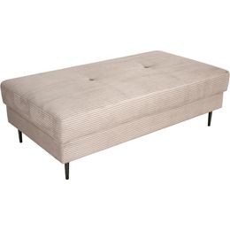 Hocker TRENDS BY HG "SUMMER", beige, B:142cm H:46cm T:78cm, Hocker, Hocker, in Cord-Stoff mit Metallfu&szlig;