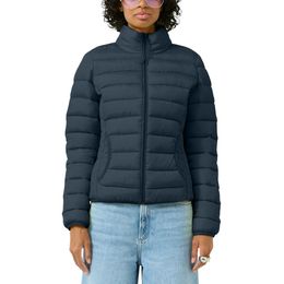 Steppjacke QS, Damen, Gr. M (38), blau, Steppware, Obermaterial: 100% Polyester. Futter: 100% Polyester, unifarben, normal h&uuml;ftbedeckend, Rundhals, elastischer Bund, Jacken Steppjacke, mit Rei&szlig;verschluss