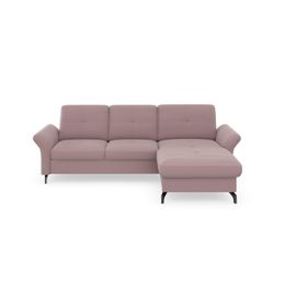 Ecksofa Home Affaire "Calando L-Form", lila (flieder), B:258cm H:91cm T:165cm, 90% Polyester 10% Polyamid, Sofas, Ecksofa, wahlweise mit Bettfunktion, Bettkasten und Armteilfunktion