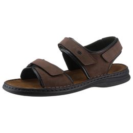 Sandale Josef Seibel "Rafe", Herren, Gr. 45, braun (braun, schwarz), Nubukleder, Schuhe Sandale, Sommerschuh, Klettschuh, Freizeitsandale, mit Lederdecksohle, Topseller