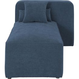 Ottomane Home Affaire "Sundstrup", blau, B:100cm H:76,5cm T:153cm, 100% Polyester, Sofas, Ottomane, Modulserie, individuelle Zusammenstellung