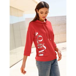Sweatshirt Inspirationen, Damen, Gr. 42, rot, 50% Modal, 44% Polyester, 6% Elasthan, bedruckt, gemustert, metallic, unifarben, Sweatshirts Sweatshirt