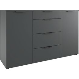 Kombikommode wimex "Oxford by fresh to go, mit Schubladen, in 2 Gr&ouml;&szlig;en", grau (grafit), B:135cm H:92cm T:41cm, Holzwerkstoff, Sideboards, Kombikommode, Mit Soft-close Beschl&auml;gen, Kommode Made in Germany