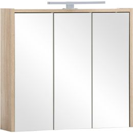 Spiegelschrank Schildmeyer "Sander, Breite 65 cm, LED-Beleuchtung", wei&szlig; eiche, B:65cm H:62,7cm T:16cm, FSC-zertifizierter Holzwerkstoff, Schr&auml;nke, Spiegelschrank, Made in Germany