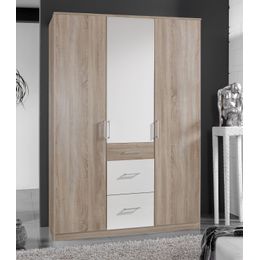 Kleiderschrank wimex "Click", wei&szlig; (struktureichefarben hell, wei&szlig;), B:135cm H:199cm T:58cm, Schr&auml;nke, Kleiderschrank, ohne Spiegel
