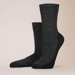 Socken Kunert "Socke Warm Up", Damen, Gr. 35-38, grau (anthrazitmel 4050), Obermaterial: 40% Wolle WO. 40% Polyacryl PAN. 18% Polyamid PA. 2% Elasthan EL., Socken Socken