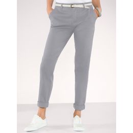 Boyfriend-Hose Inspirationen, Damen, Gr. 40, Normalgr&ouml;&szlig;en, grau, 96% Baumwolle, 4% Elasthan, unifarben, lang, Hosen Boyfriend-Hose
