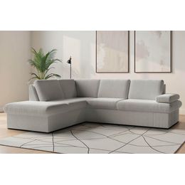 Sit & More Ecksofa SIT & MORE "Moreno L-Form, B: 238 cm", beige (nature), B:238cm H:82cm T:202cm, 100% Polyester, Sofas, Ecksofa, mit Armteilverstellung, optional Bettfunktion