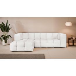 Ecksofa "TALISHA L-Form Designersofa, moderne Steppung, B/T/H: 276/178/75 cm", beige (creme), B:276cm H:75cm T:178cm, 100% Polyester, LeGer Home by Lena Gercke, Sofas, Ecksofa, aufwendig gepolstert, hoher Sitzkomfort