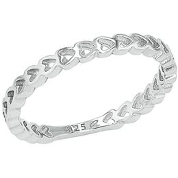 Fingerring Amor "Herzen" Gr. 52, silber (silberfarben), Fingerringe, Damen, 52, Silber 925 (Sterlingsilber), Fingerring