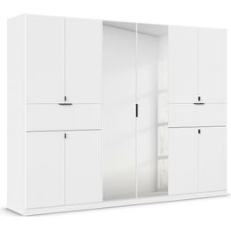 Dreht&uuml;renschrank Rauch "Kleiderschrank Schrank Garderobe W&auml;scheschrank TICAO", wei&szlig; (alpinwei&szlig;), B:271cm H:210cm T:54cm, Holzwerkstoff, Schr&auml;nke, Dreht&uuml;renschrank, mit 2 ger&auml;umigen Schubladen, viel Stauraum MADE IN GERMANY