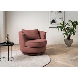 Drehsessel Home Affaire "MAISIE, Lese-Sessel, Love Seat", rosa (altrosa), B:95cm H:77cm T:95cm, Sessel, Drehsessel, trendige Stoffe MEGA CORD und Web-Velours, 360 Grad drehbar