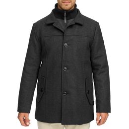 Wolljacke INDICODE "INLunik", Herren, Gr. XXL, charcoal, Web, Obermaterial: 50% Wolle, 50% Polyester, unifarben, regular fit, Jacken Wolljacke