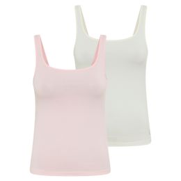 Tanktop HUGO UNDERWEAR, Damen, Gr. L, open pink 694, Jersey, Obermaterial: 95% Baumwolle, 5% Elasthan, tiefer Rundhals, Tops Tanktop, Rundhals