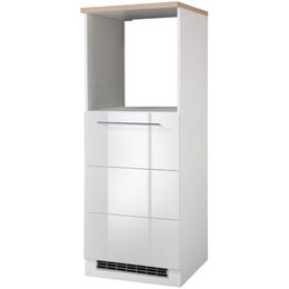 Backofen/K&uuml;hlumbauschrank KOCHSTATION "KS-Wien", wei&szlig; (wei&szlig; hochglanz), B:60cm H:165cm T:60cm, Holzwerkstoff, MDF, Schr&auml;nke, Backofen/K&uuml;hlumbauschrank, Breite 60 cm, H&ouml;he 165 cm, T&uuml;ranschlag wechselbar