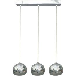 Salesfever H&auml;ngeleuchte "Ava", grau (chromfarben), 3, &Oslash; 18cm H: 120cm, Leuchten, Lampenschirme aus verchromten Metall im Glanz-Design, H&auml;ngeleuchte
