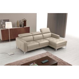 Ecksofa Egoitaliano "Matt, erstklassiger Sitzkomfort, aufwendige Detailverarbeitung, L-Form", gr&uuml;n (pistazie), B:247cm H:100cm, Leder &raquo;BULL&laquo; (echtes Rindsleder). Geschliffenes, pigmentiertes und behandeltes Rindsleder mit einer Dicke von 1, 3-1, 5 mm. Dieses Leder zeigt eine ziemlich weiche Hand mit einem halb undurchsichtigen Aussehen. Es handelt sich um ein gesch&uuml;tztes Leder. Eine leichte Decksc