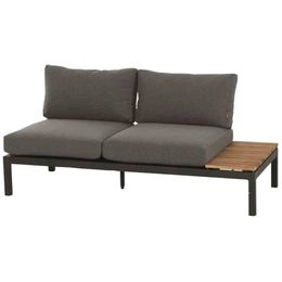 Loungesofa siena GARDEN "Alvida", grau (anthrazit), B:175cm H:70cm T:84cm, Bezug: 100% Polyester, Sofas, Loungesofa, Aluminium, Teakholz, inkl. Sitz- und R&uuml;ckenkissen grau