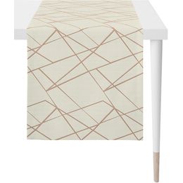 Tischl&auml;ufer Apelt "Vio - Loft Style, Jacquard", beige (natur, beige), B:46cm L:135cm, Leinen, Polyester, Viskose, Tischdecken, Tischl&auml;ufer