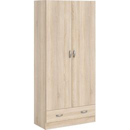 Kleiderschrank Inosign "Space Dreht&uuml;renschrank, Aufbewahrung Kasten Schrank Stauraum", braun (eiche), B:79,4cm H:170,4cm T:35,7cm, Holzwerkstoff, Schr&auml;nke, Kleiderschrank, 2 T&uuml;ren, 3 Einlegeb&ouml;den und 1 breite Schublade, Breite 79 cm