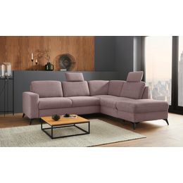 Ecksofa Home Affaire "Lolland L-Form", grau (taupe), B:249cm H:88cm T:212cm, Struktur impr&auml;gniert - feucht abwischbar (100% Polyester);Struktur Flausch (90% Polyester, 10% Polyamid);Luxus-Microfaser ALTARA NUBUCK (100% Polyester), Sofas, Ecksofa, Wahlweise mit Bettfunktion und Stauraum, auch mit abwischbarem Bezug