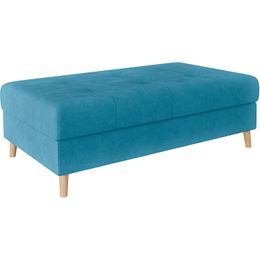 Polsterhocker Home Affaire "CHARRE XXL, Steppung im Sitzbereich, Ma&szlig;e: B/T/H: 118/73/40 cm", blau (t&uuml;rkis), B:118cm H:40cm T:73cm, 92% Polyester, 8% Nylon, Hocker, Polsterhocker, passend zur Serie CHARRE, auch in Cord und Boucl&eacute;