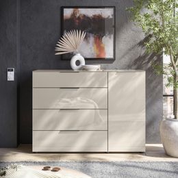 HBZ-MEBLE Kommode HBZ "Santorin, BxHxT 135x99x40 cm", beige (kaschmir), B:135cm H:99cm T:40cm, Holzwerkstoff, Sideboards, Kommode, Breite 135cm, Softclose f&uuml;r T&uuml;ren und Schubk&auml;sten, Melaminbeschichtung
