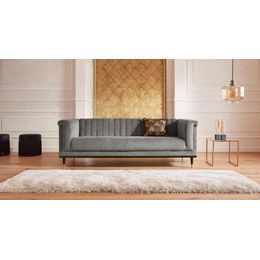 3-Sitzer Home Affaire "Chamby", grau (hellgrau), B:210cm H:71cm T:85cm, Luxus-Microfaser Lederoptik (100% Polyester), Scheuertouren: 40.000, Pilling: 4;Samtoptik (100% Polyester), Scheuertouren >100.000, Pilling: 5, Sofas, 3-Sitzer, mit Holzrahmen unten und Steppung im Lehnenbereich